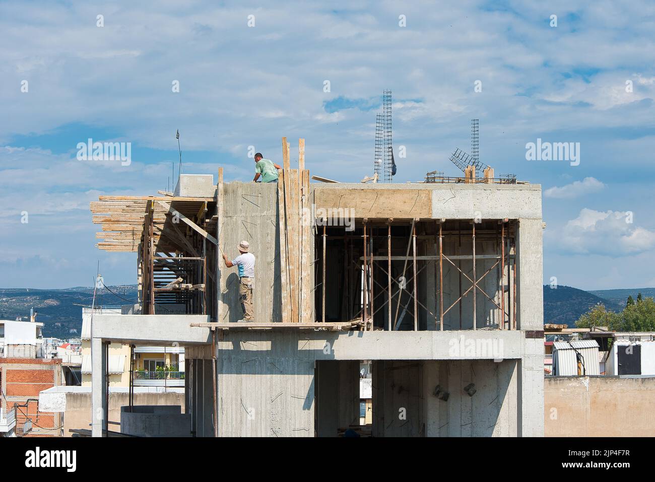 construction site, construction workers in dangerous work, for the ...