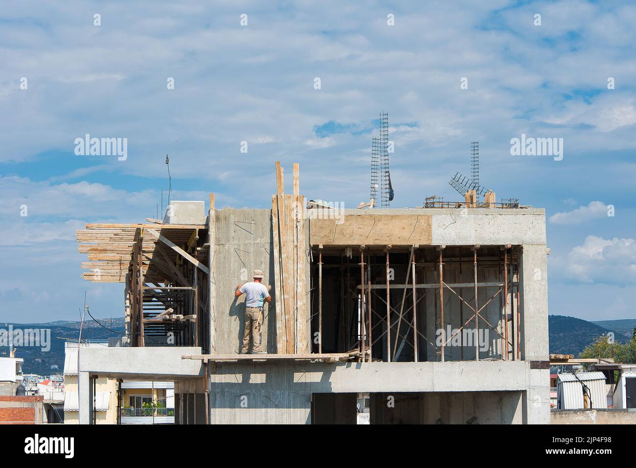 construction site, construction workers in dangerous work, for the ...
