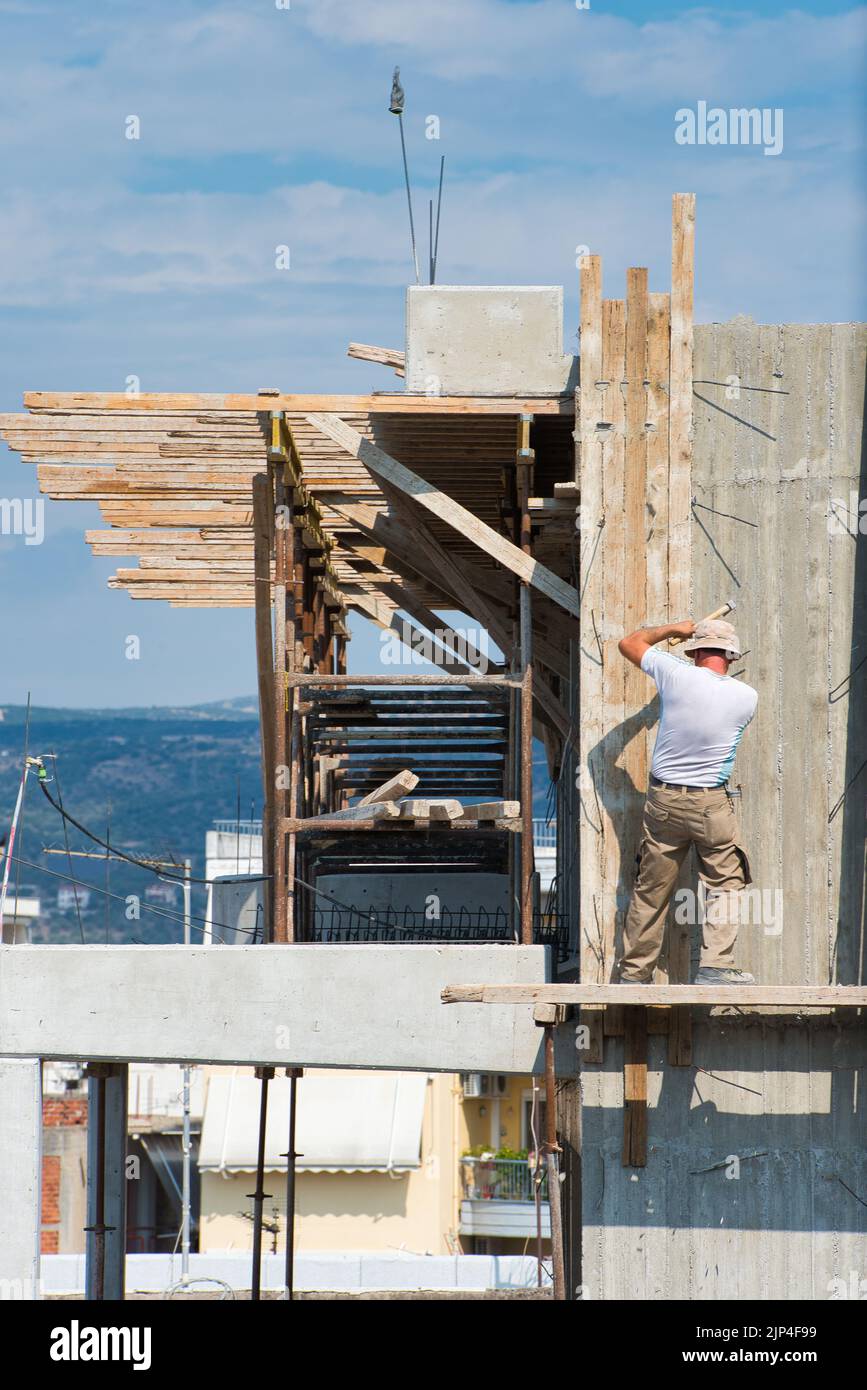 construction site, construction workers in dangerous work, for the ...