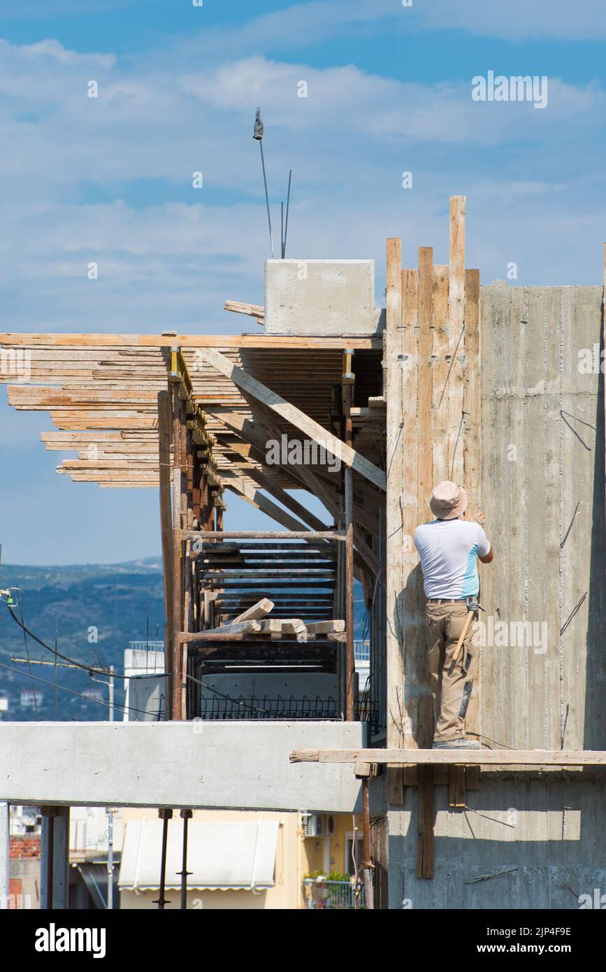 construction site, construction workers in dangerous work, for the ...