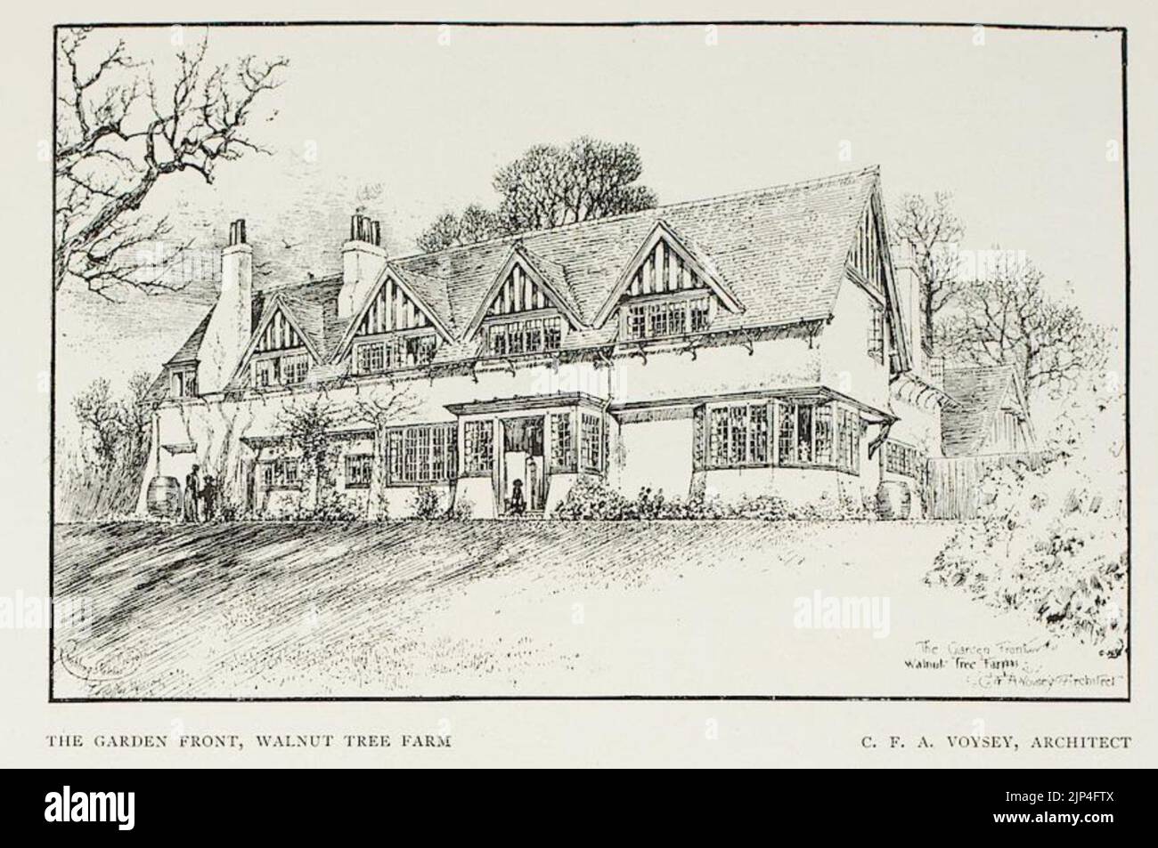 The garden front, Walnut Tree Farm, Castlemorton Stock Photo - Alamy