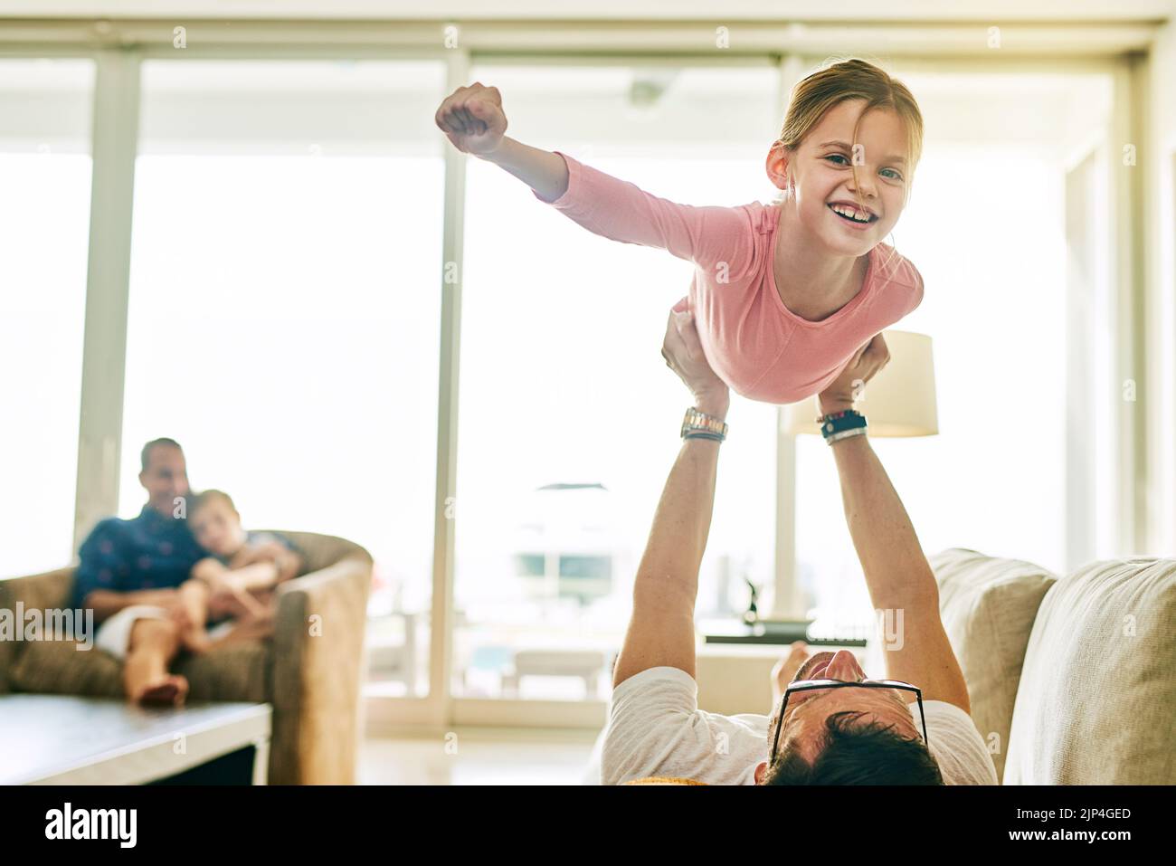 My dad makes me feel like a superhero. Cropped portrait of an adorable ...