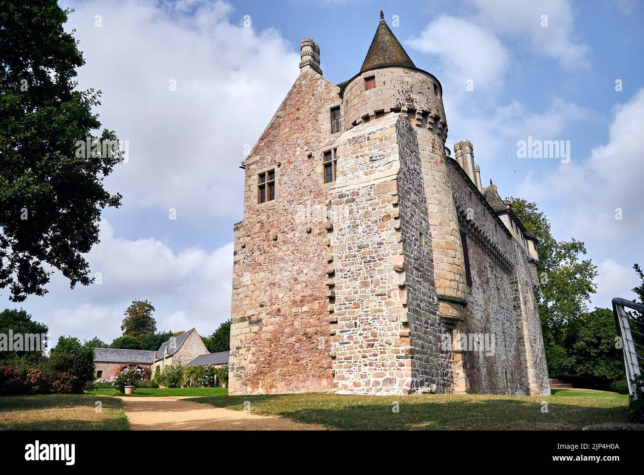 A fortified manor house Chateau de la Roche-Jagu in Ploezal, Brittany, France Stock Photo - Alamy
