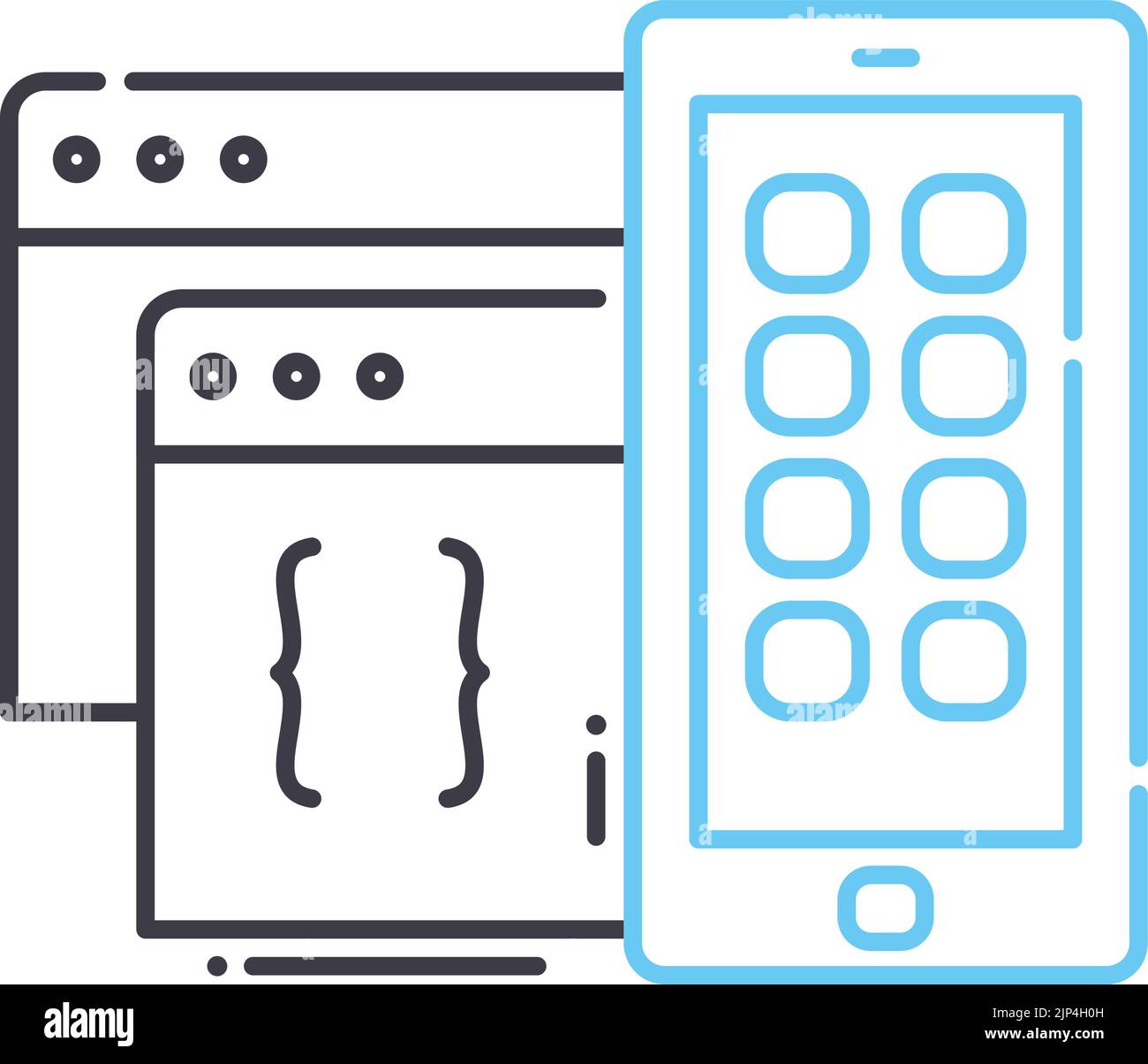 App Developer Line Icon Outline Symbol Vector Illustration Concept Sign Stock Vector Image