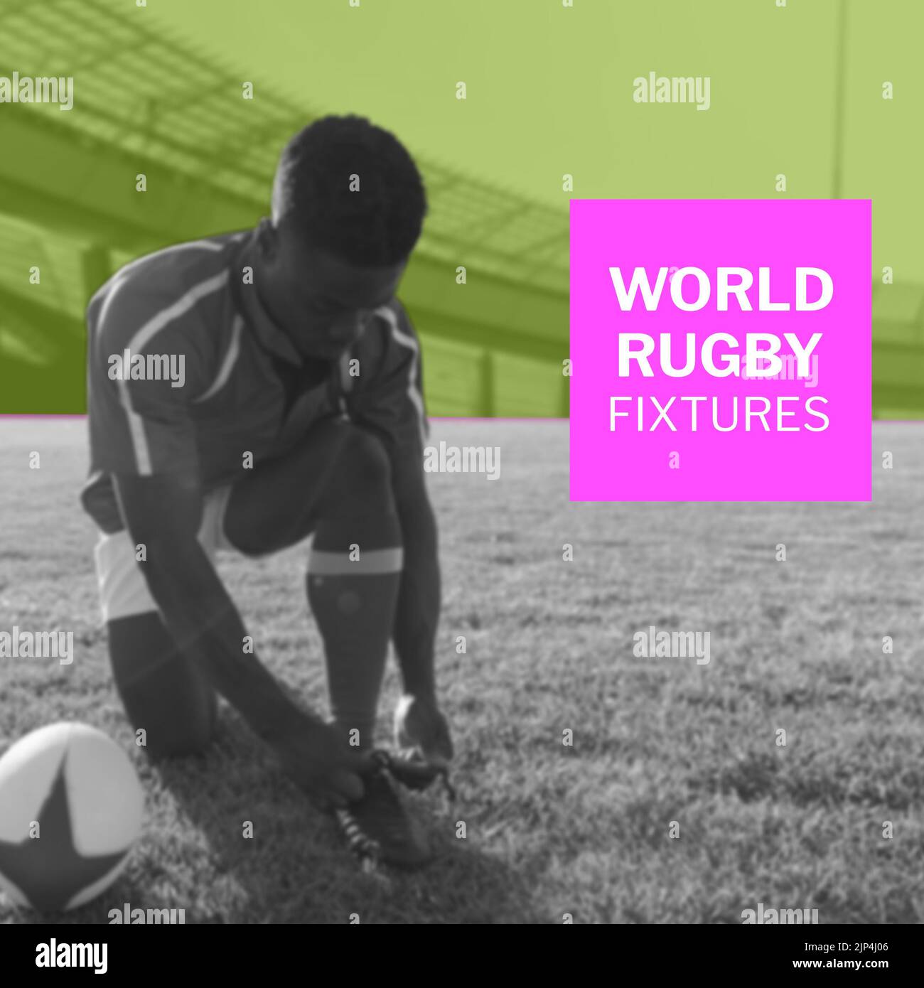 Composition of rugby world fixtures text over african american rugby ...