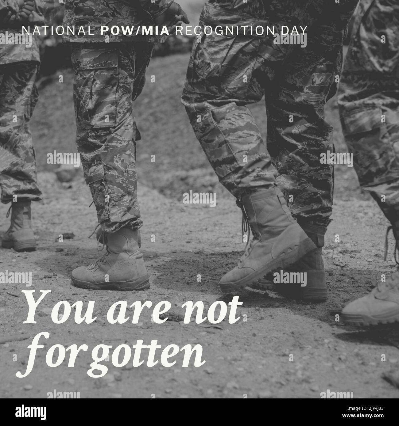 Animation of national pow mia recognition day text over diverse ... Animation of national pow mia recognition day text over diverse ...