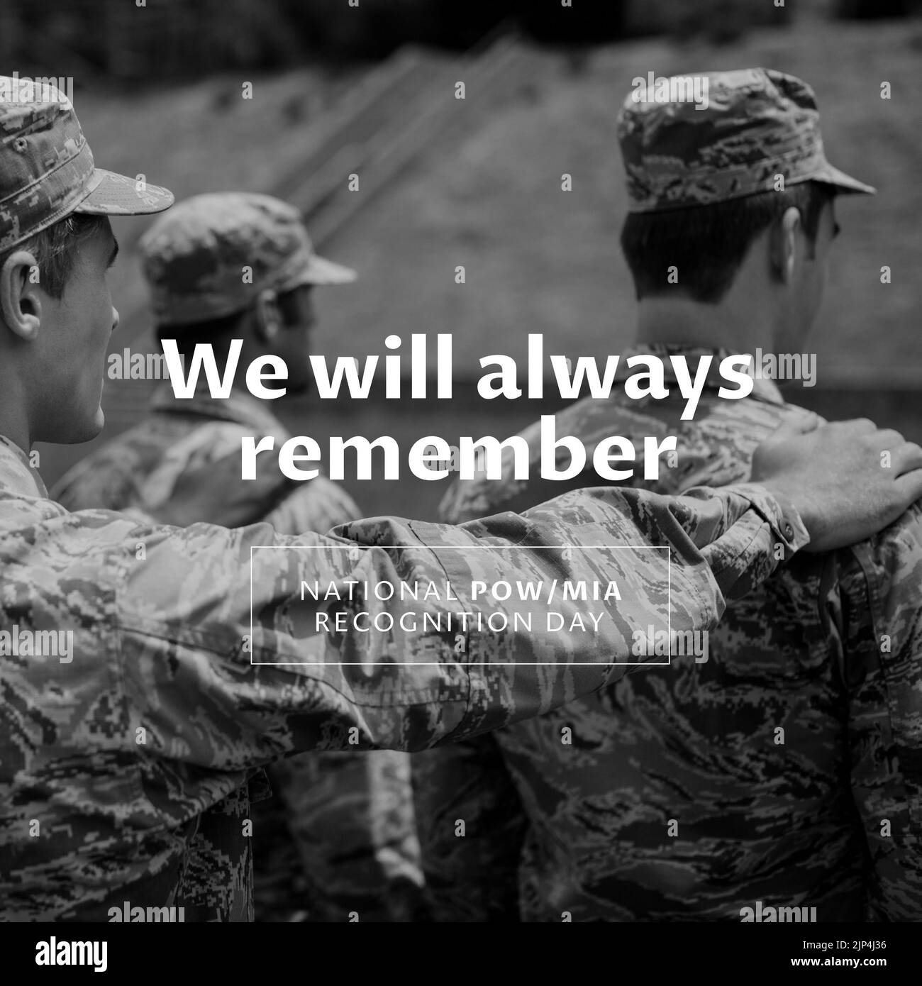 Animation of national pow mia recognition day text over diverse ... Animation of national pow mia recognition day text over diverse ...