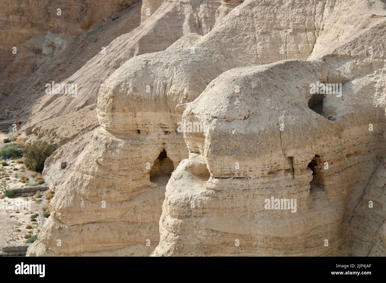 A view of cave, site where the Dead Sea Scrolls were discovered, Qumran ...
