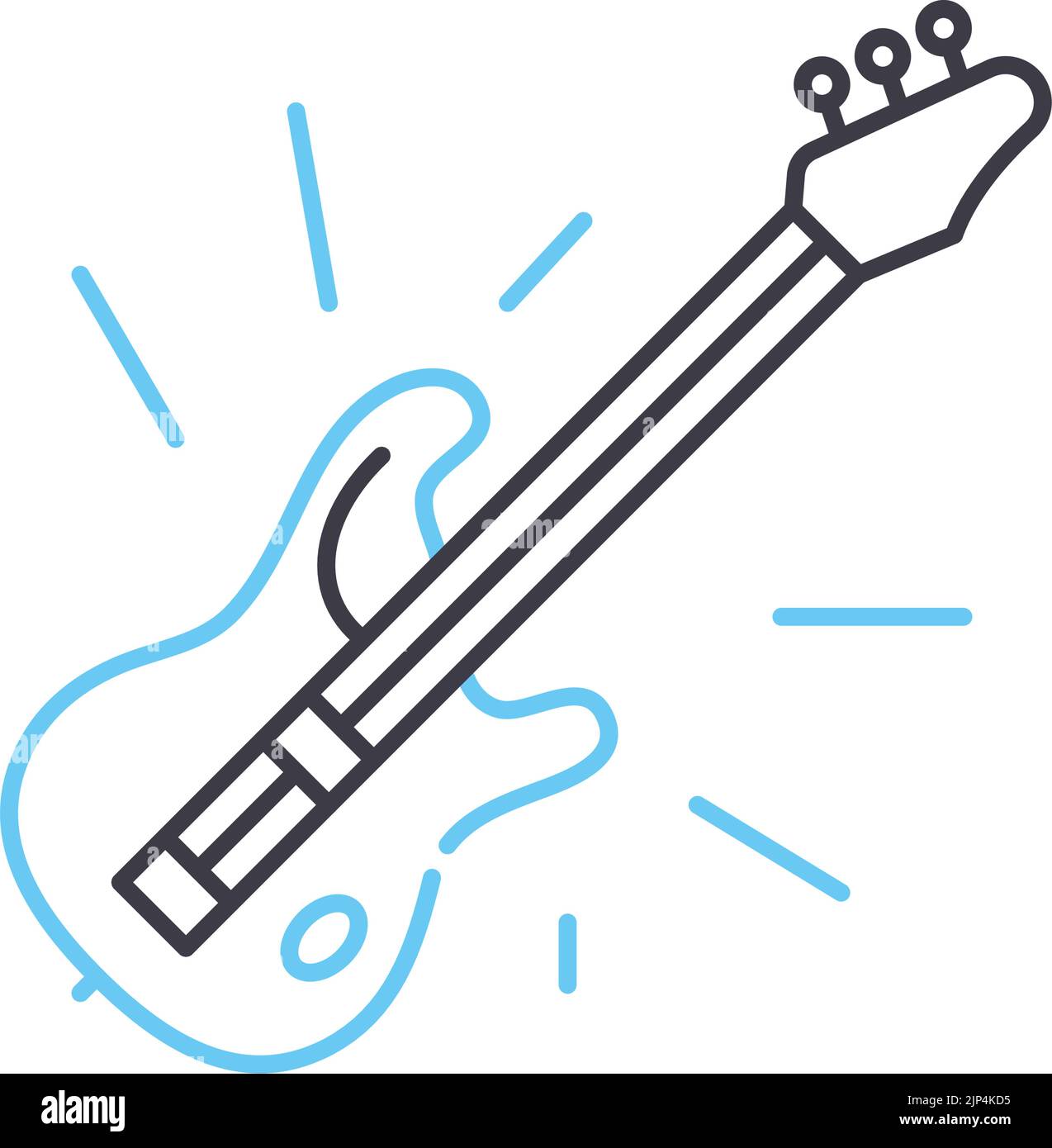 bass guitar line icon, outline symbol, vector illustration, concept ...