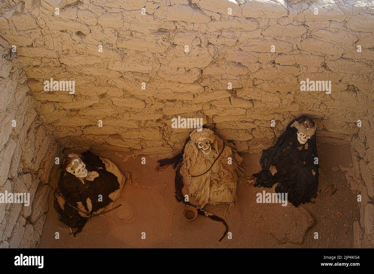 Three old archeology tombs in a cave, Peru, Lima Stock Photo - Alamy