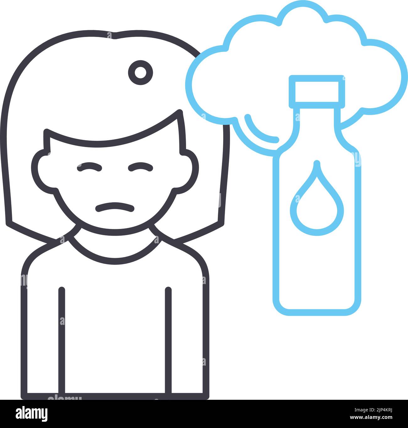 addiction line icon, outline symbol, vector illustration, concept sign ...