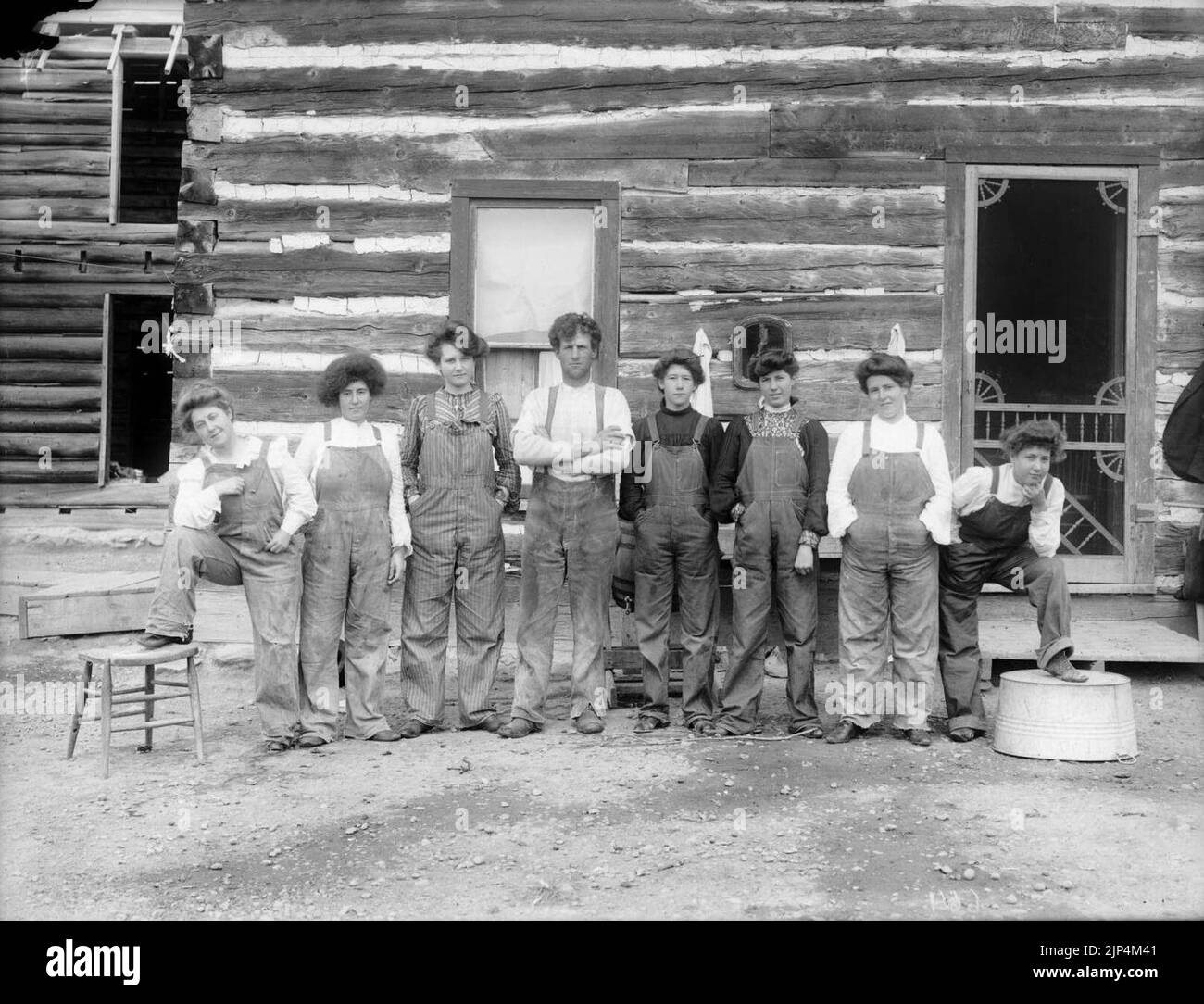 The Girls in the Overalls - The Vidal Family Stock Photo - Alamy