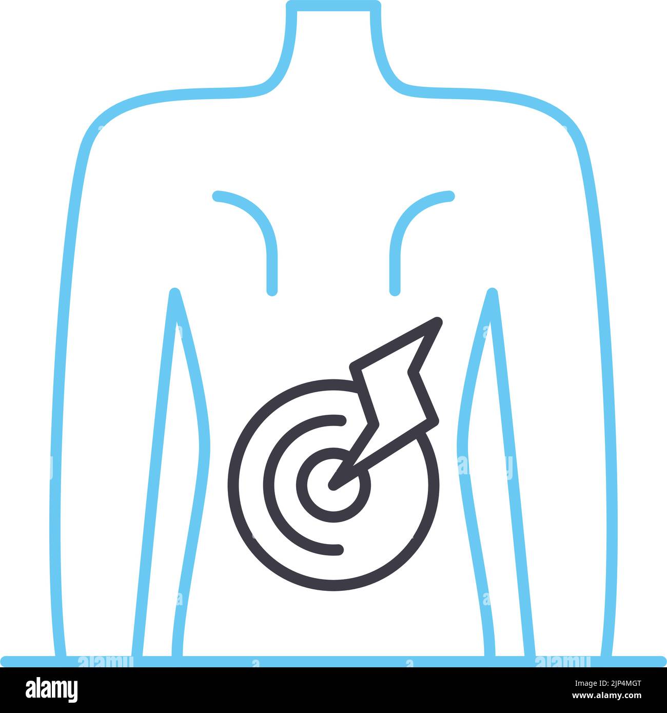 backache line icon, outline symbol, vector illustration, concept sign ...