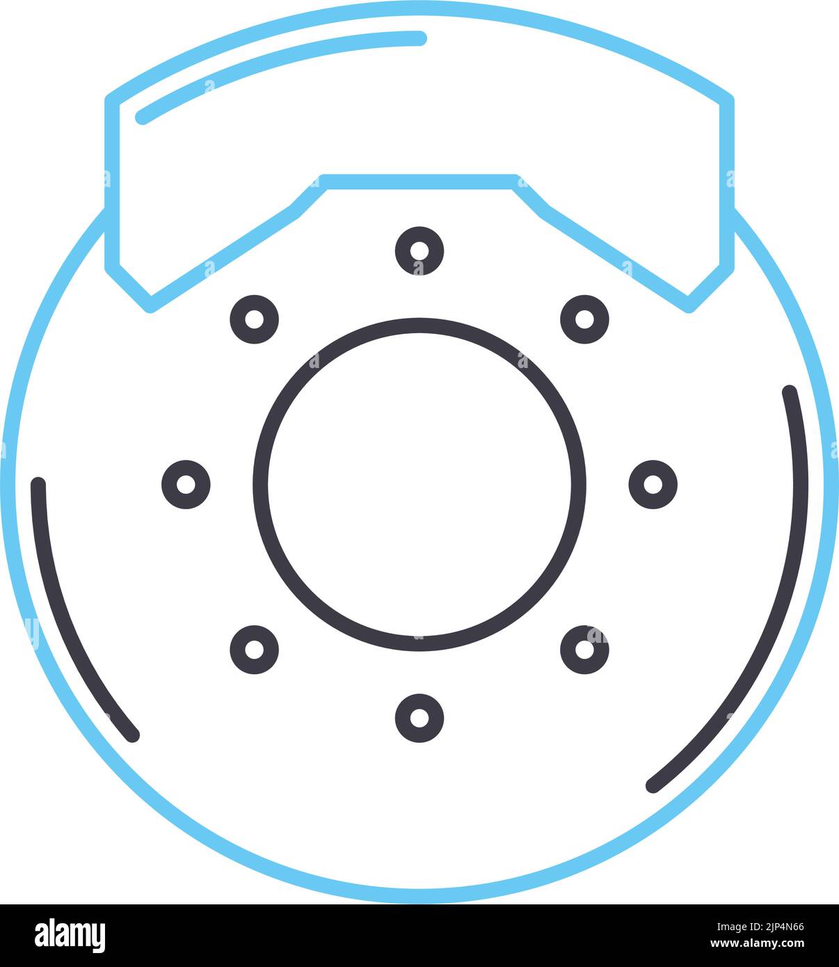 brake shoe line icon, outline symbol, vector illustration, concept sign ...