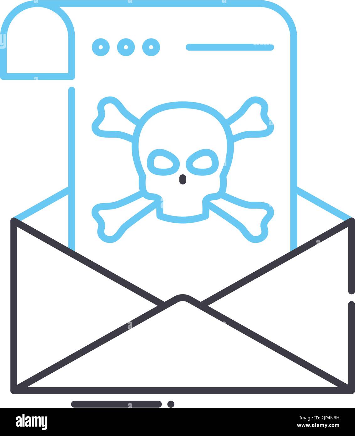 black mailing line icon, outline symbol, vector illustration, concept ...