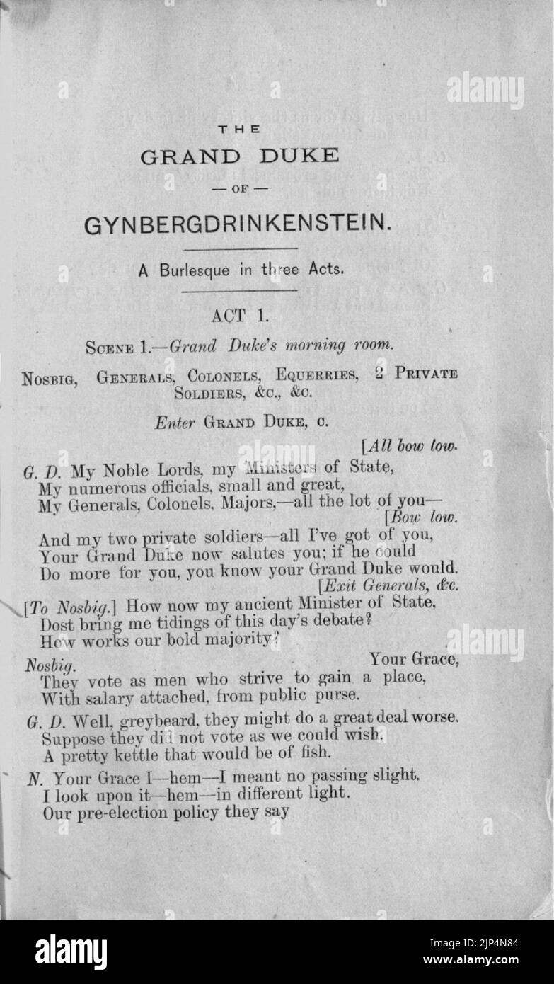The Grand Duke of Gynbergdrinkenstein (1886), p03 Stock Photo - Alamy