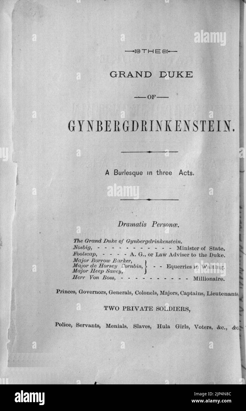 The Grand Duke of Gynbergdrinkenstein (1886), p02 Stock Photo - Alamy