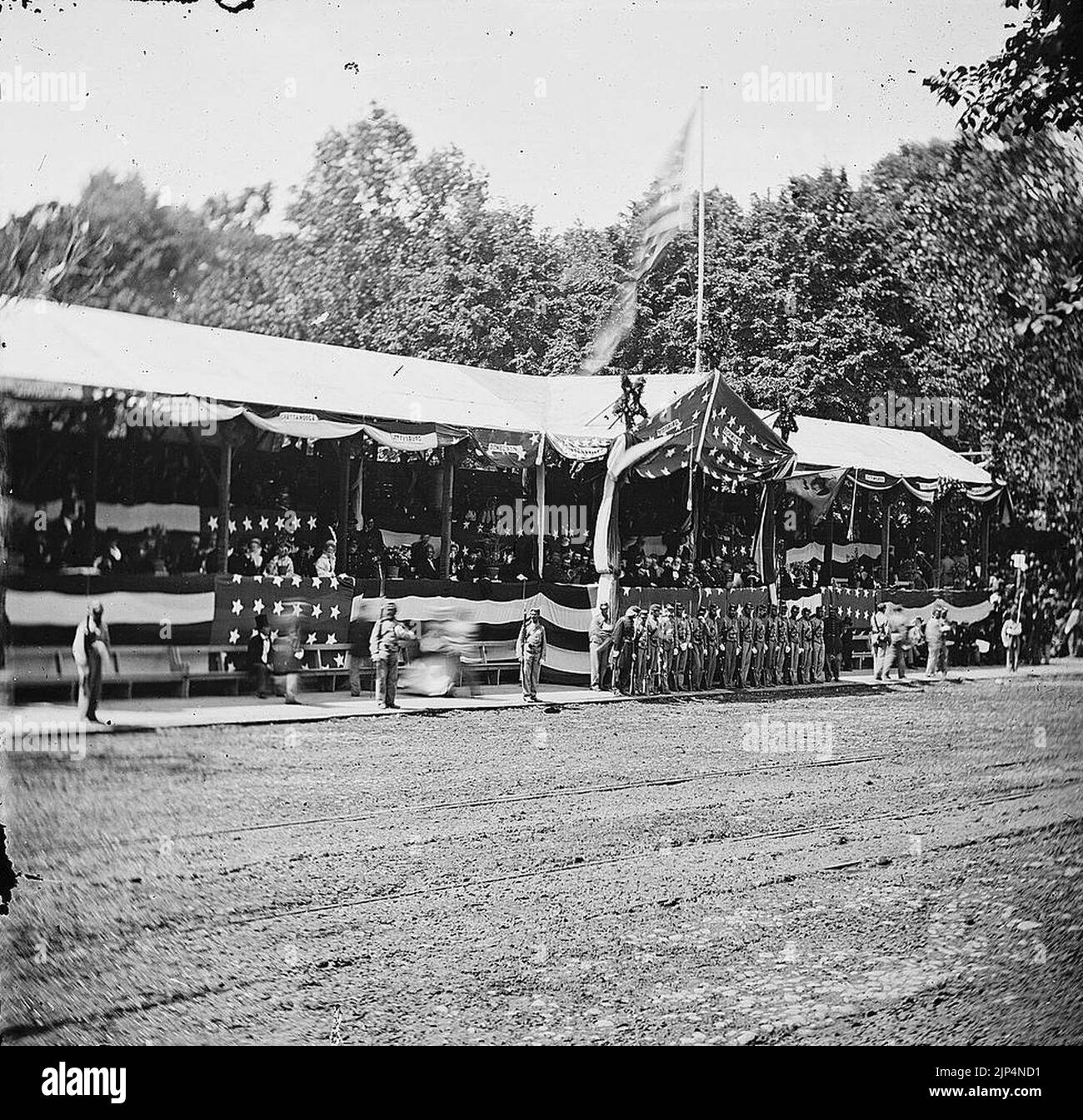 The grand review of the Army. Presidential reviewing stand Stock Photo ...