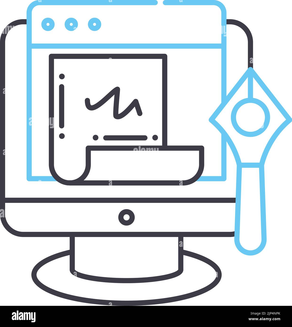 blog line icon, outline symbol, vector illustration, concept sign Stock ...