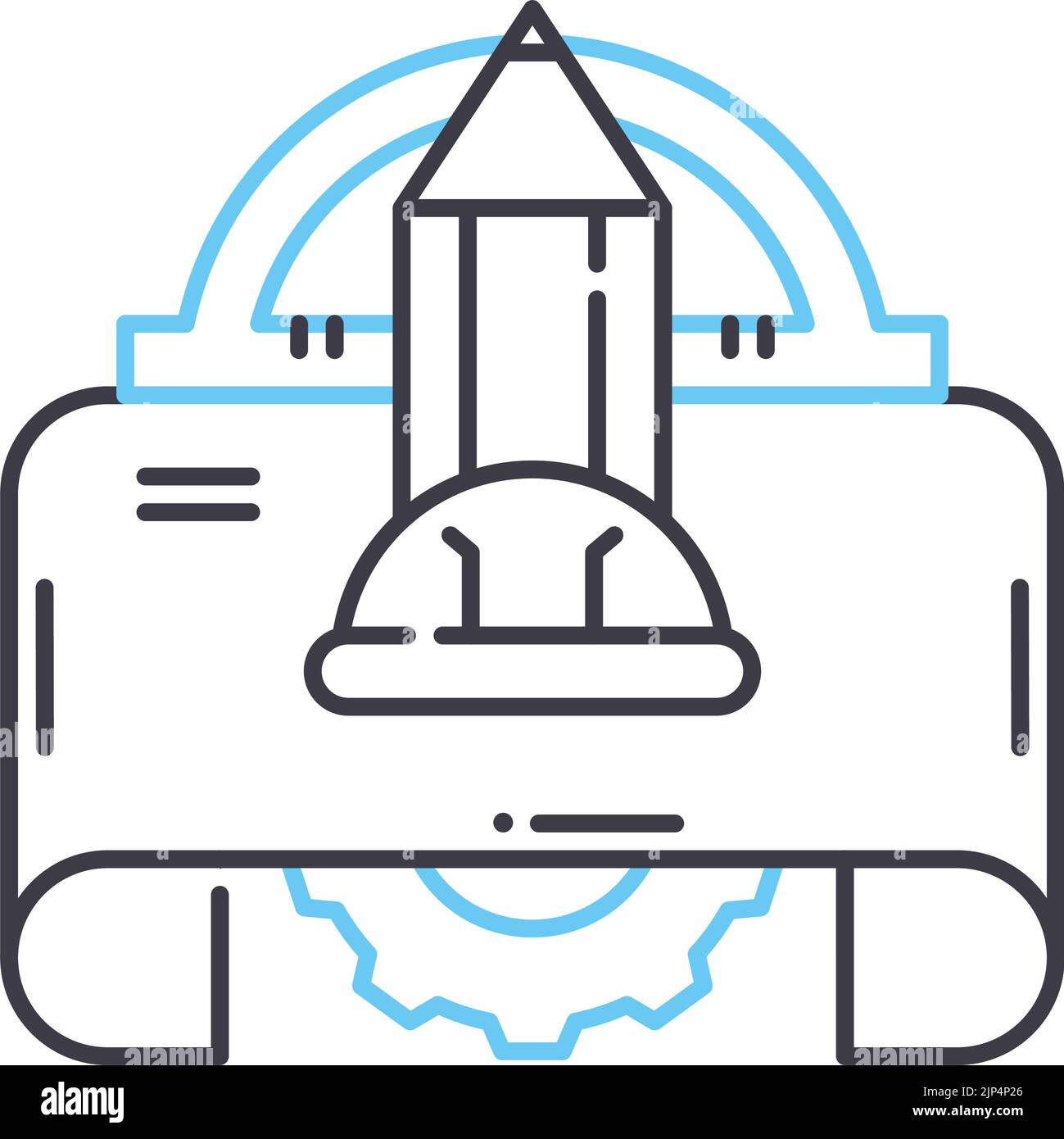 architecture tools line icon, outline symbol, vector illustration ...