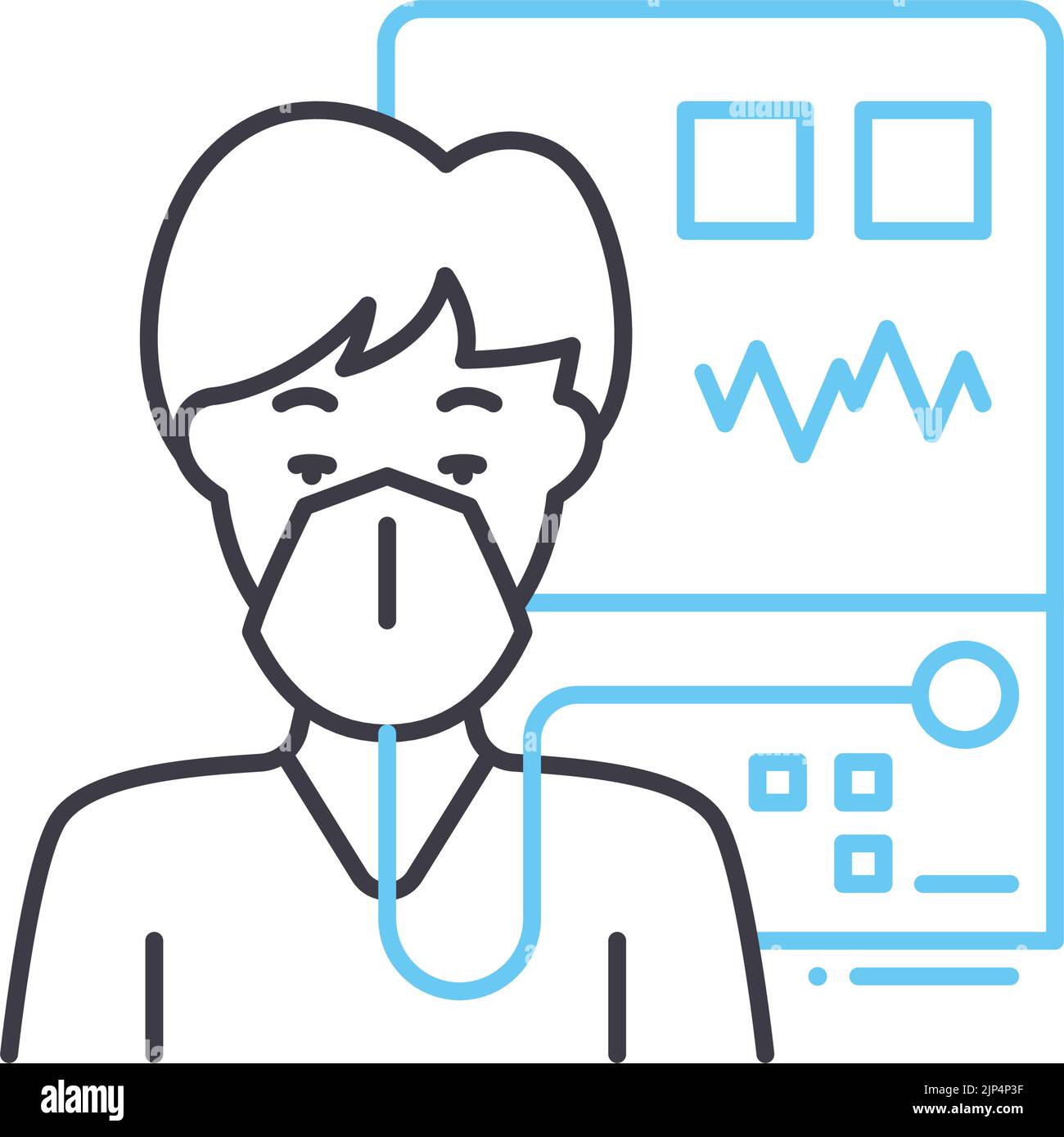 blood testing line icon, outline symbol, vector illustration, concept ...