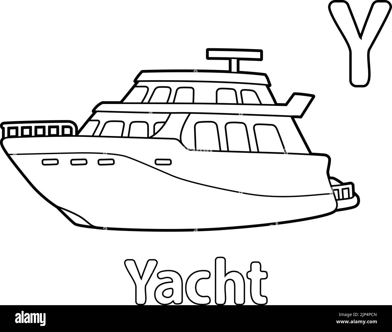 Yacht Alphabet ABC Coloring Page Y Stock Vector Image & Art - Alamy