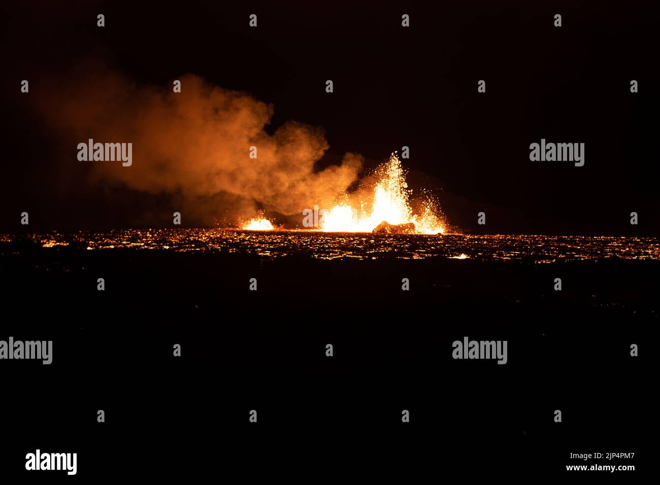Meradalir Eruption of Fagradalsfjall Volcano in Iceland 2022 Stock ...