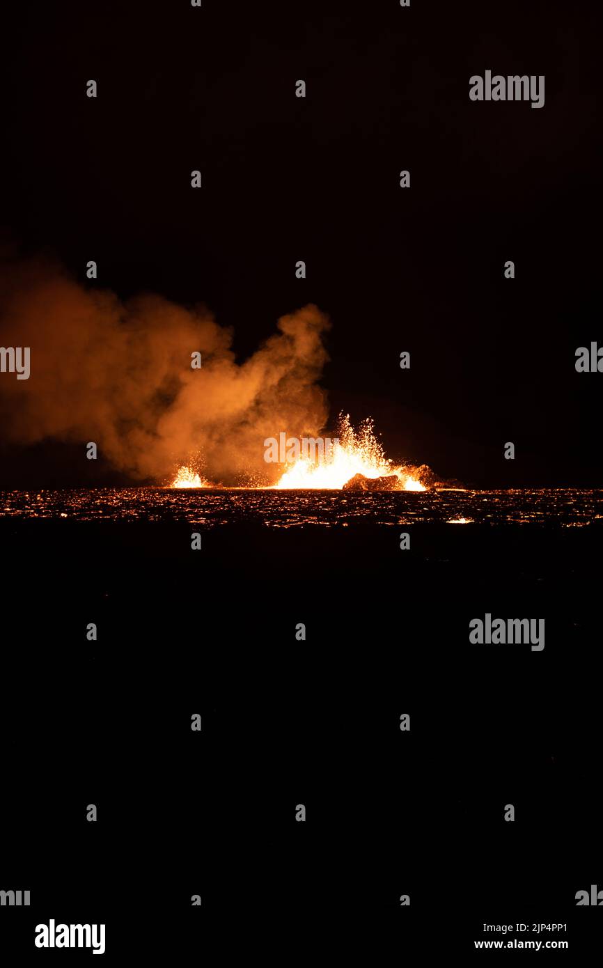 Meradalir Eruption of Fagradalsfjall Volcano in Iceland 2022 Stock ...