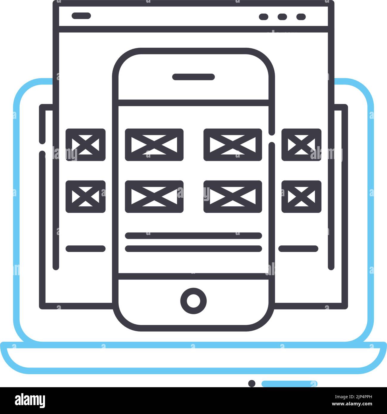 adaptive interface line icon, outline symbol, vector illustration ... adaptive interface line icon, outline symbol, vector illustration ...