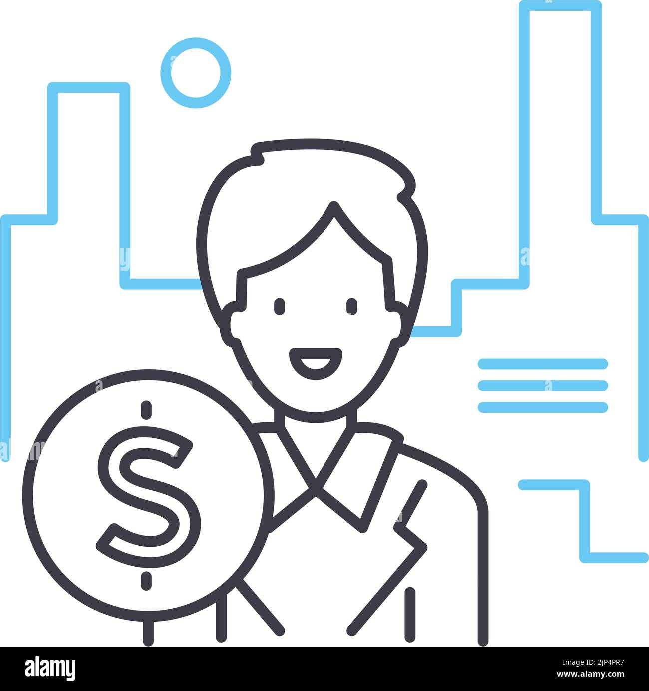 business line icon, outline symbol, vector illustration, concept sign ...