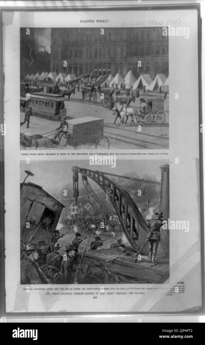 The Great railway strikes-scenes in and about Chicago Stock Photo - Alamy