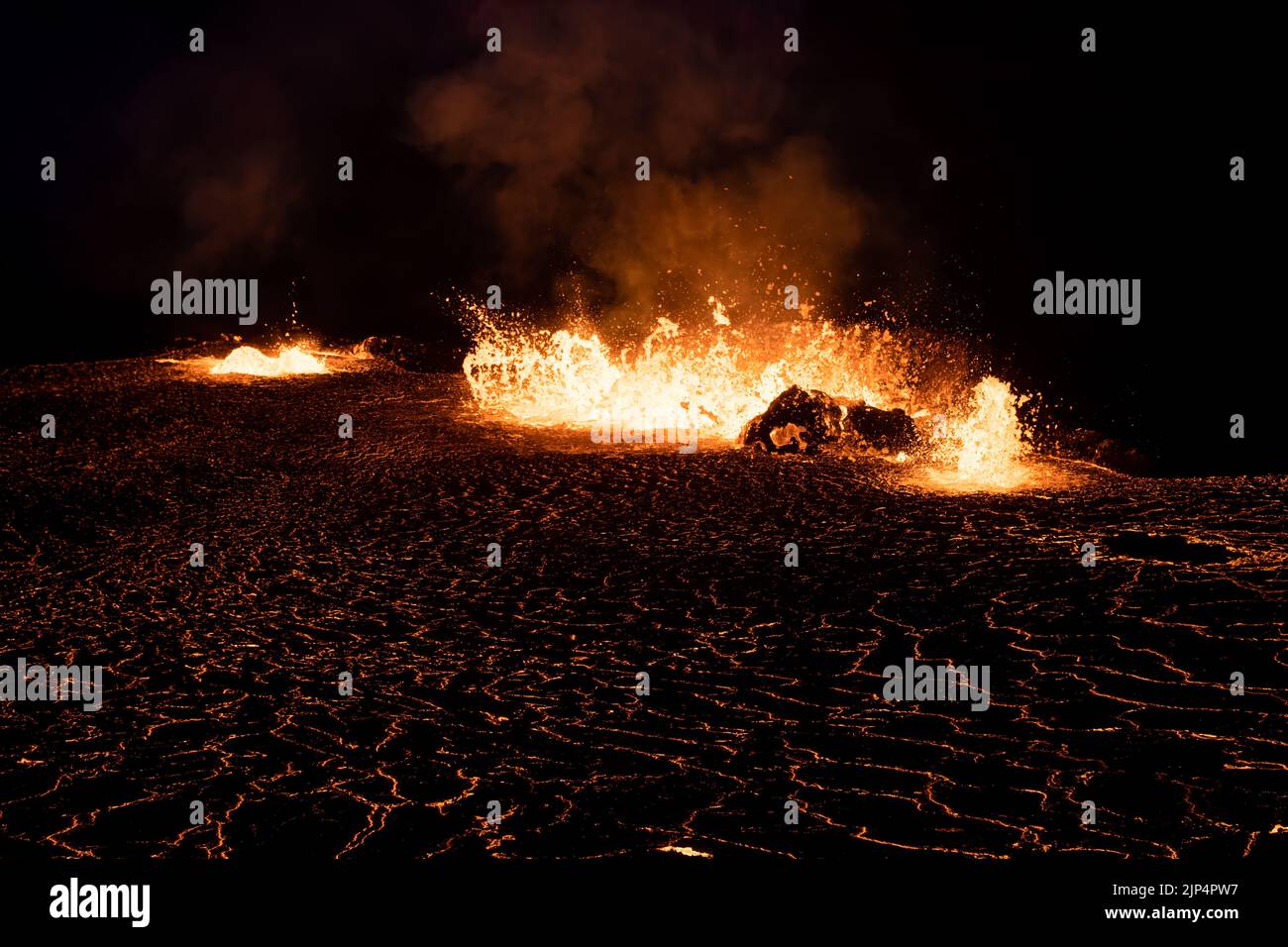 Meradalir Eruption of Fagradalsfjall Volcano in Iceland 2022 Stock ...