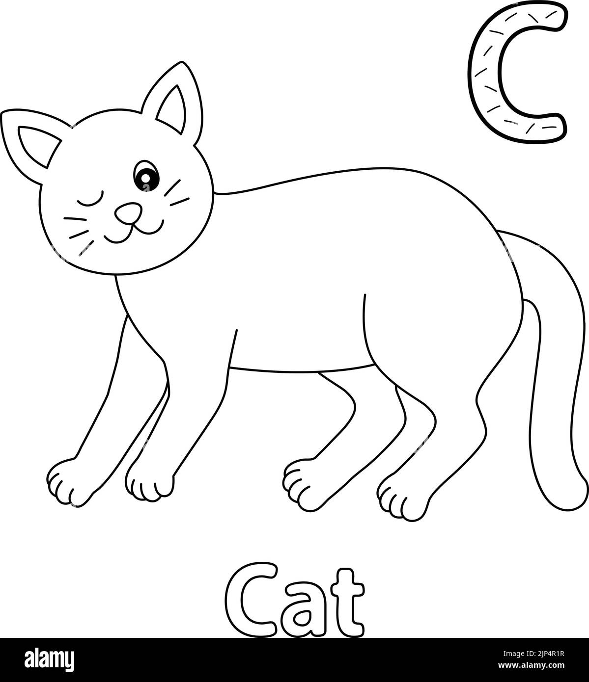 Cat Alphabet ABC Coloring Page C Stock Vector Image & Art - Alamy