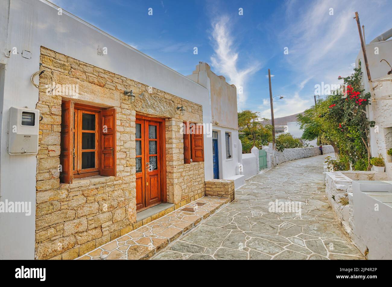 The buildings of a traditional village of Chora, Cyclades Stock Photo ...