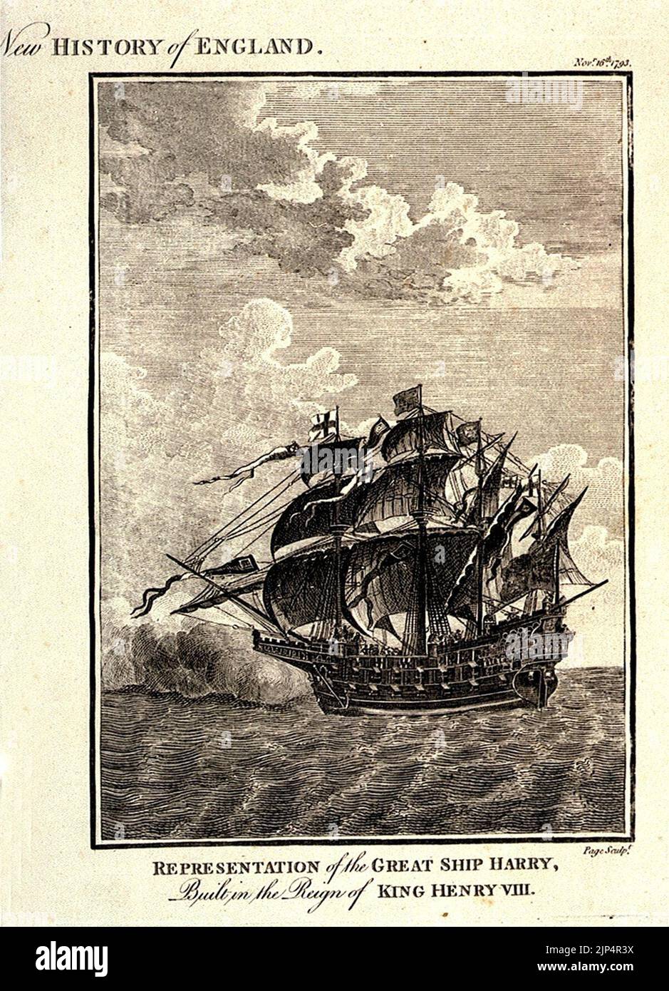 The Great Ship Harry, Built in the Reign of King Henry VIII Stock Photo ...