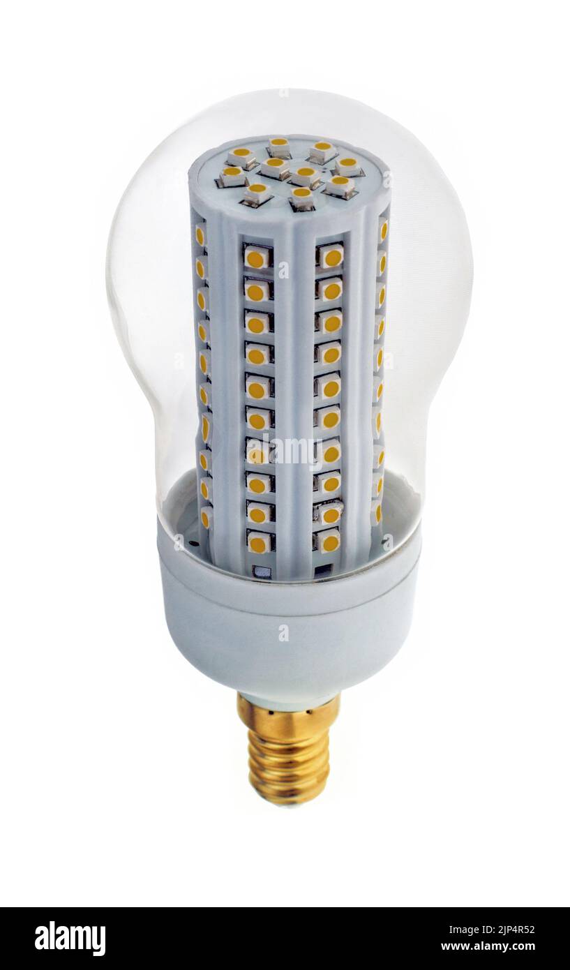 Close up LED Bulb isolated on white background Stock Photo - Alamy