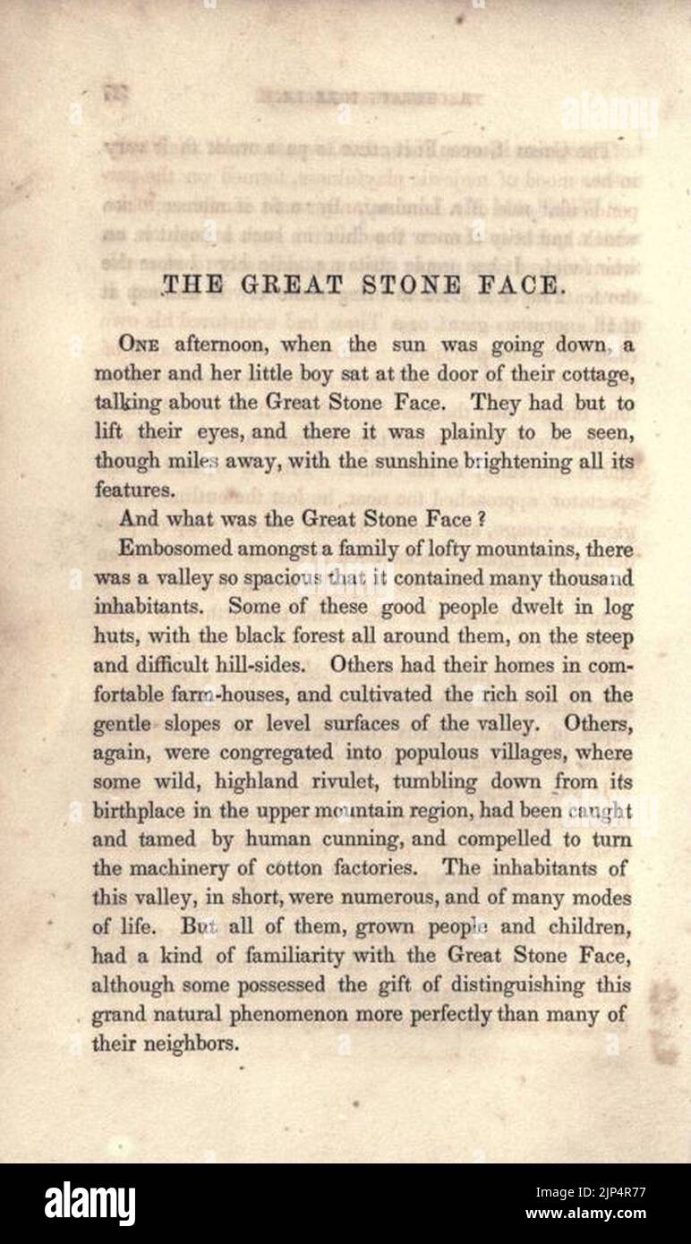 The Great Stone Face Stock Photo - Alamy