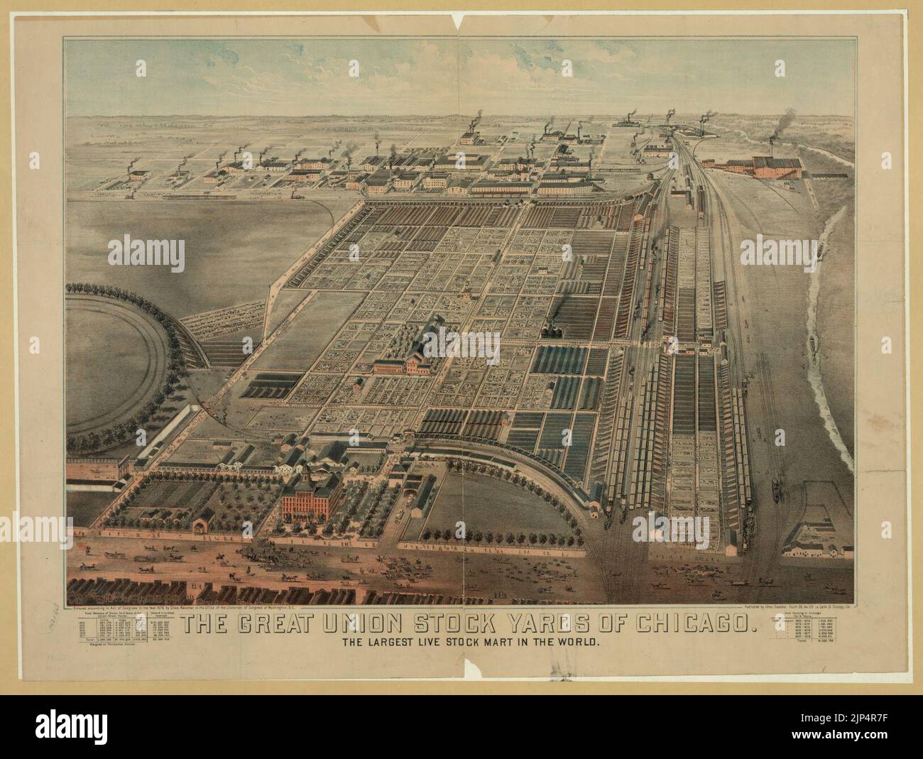 The Great Union Stock Yards of Chicago. The largest live stock mart in ...