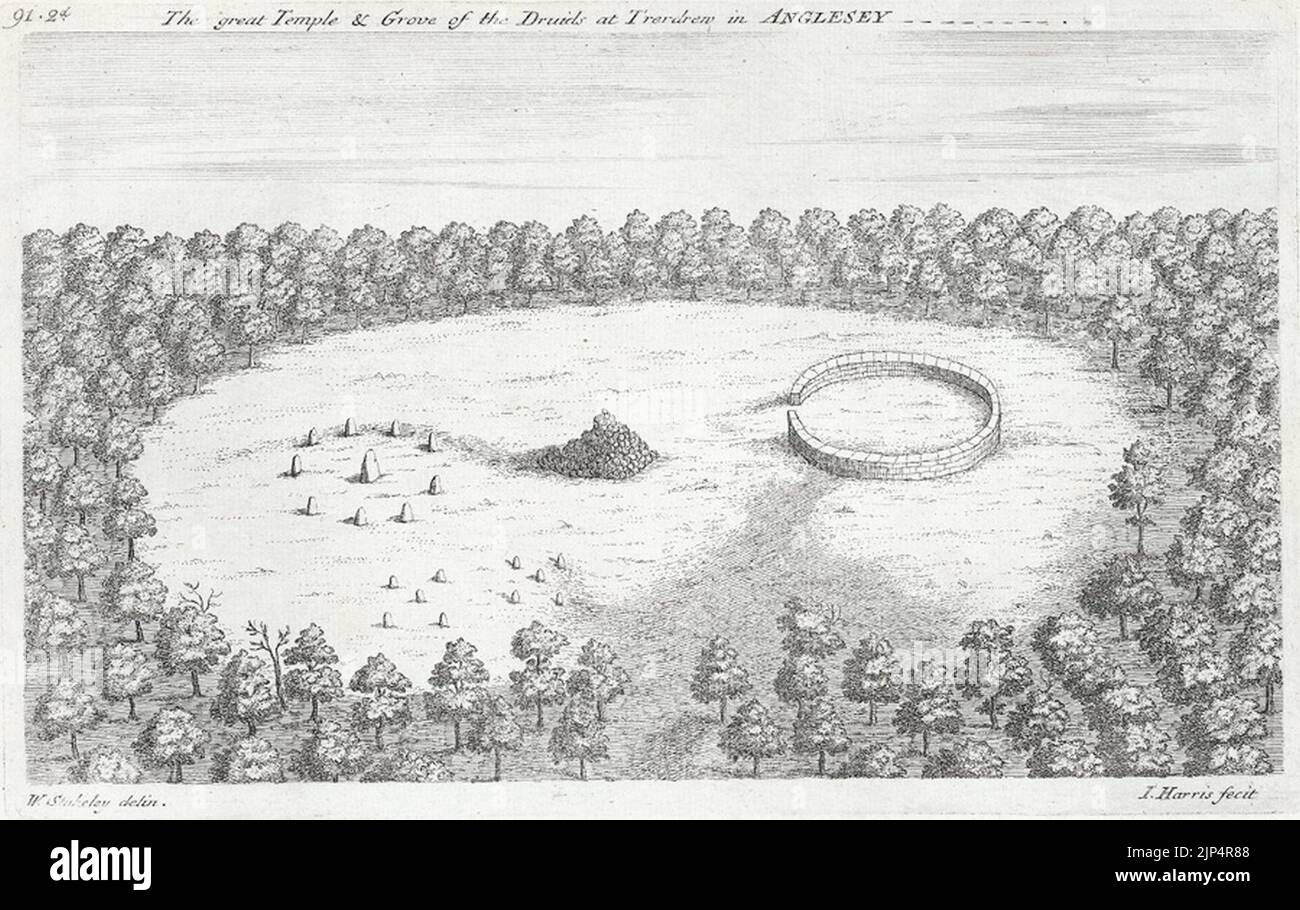 The great temple & grove of the druids at Trerdrew i.e Tre'r Dryw in ...