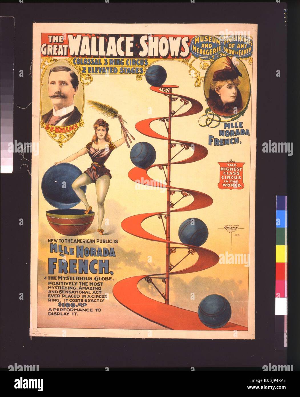 The great Wallace shows- colossal 3 ring circus, 2 elevated stages ...