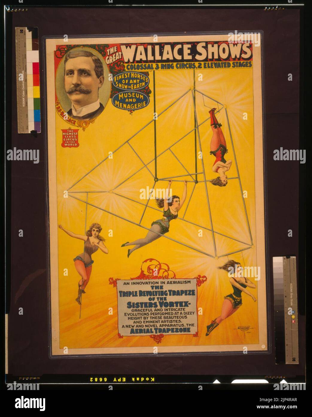 The great Wallace shows An innovation in aerialism, the triple ...