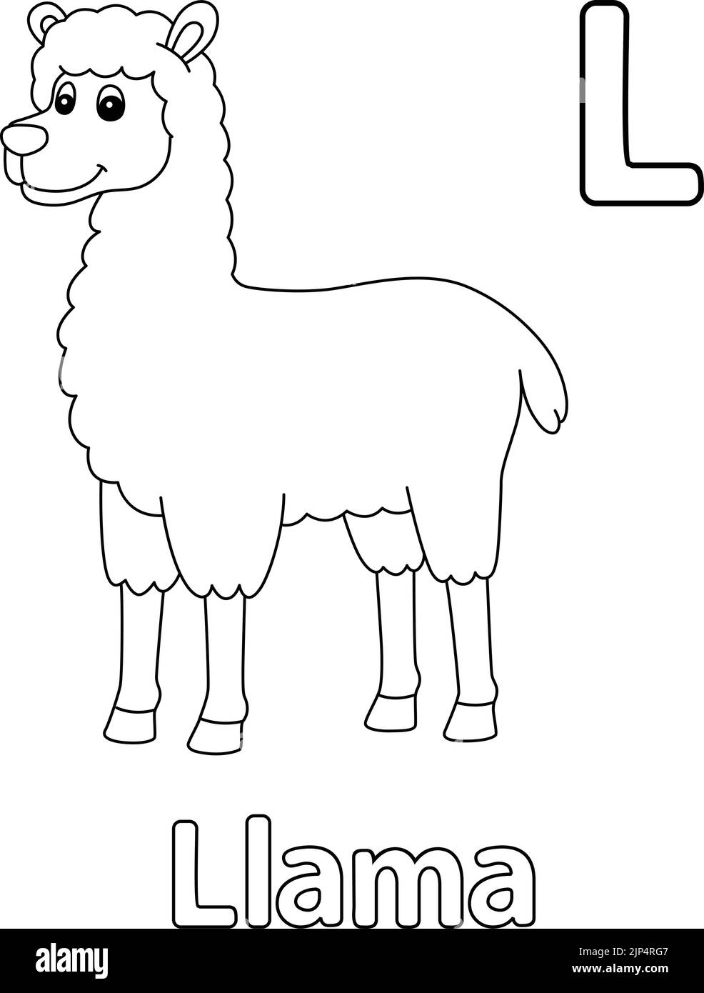 Llama Alphabet ABC Coloring Page L Stock Vector Image & Art - Alamy