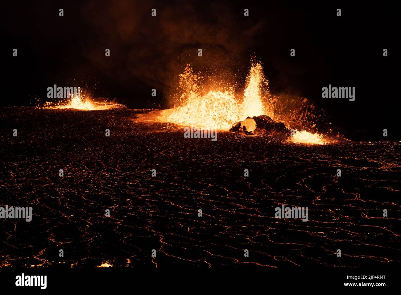 Meradalir Eruption of Fagradalsfjall Volcano in Iceland 2022 Stock ...