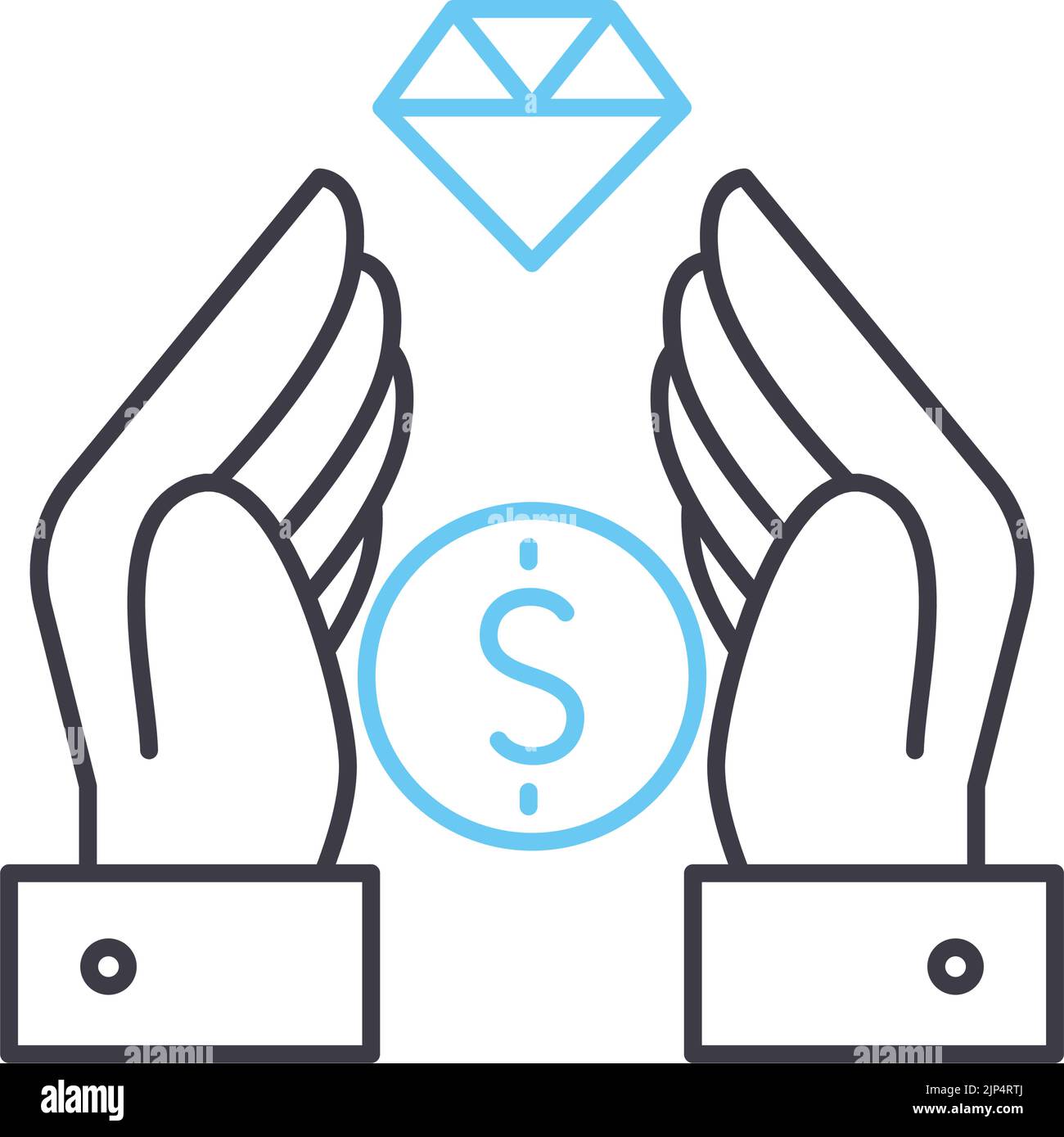 benefit line icon, outline symbol, vector illustration, concept sign ...