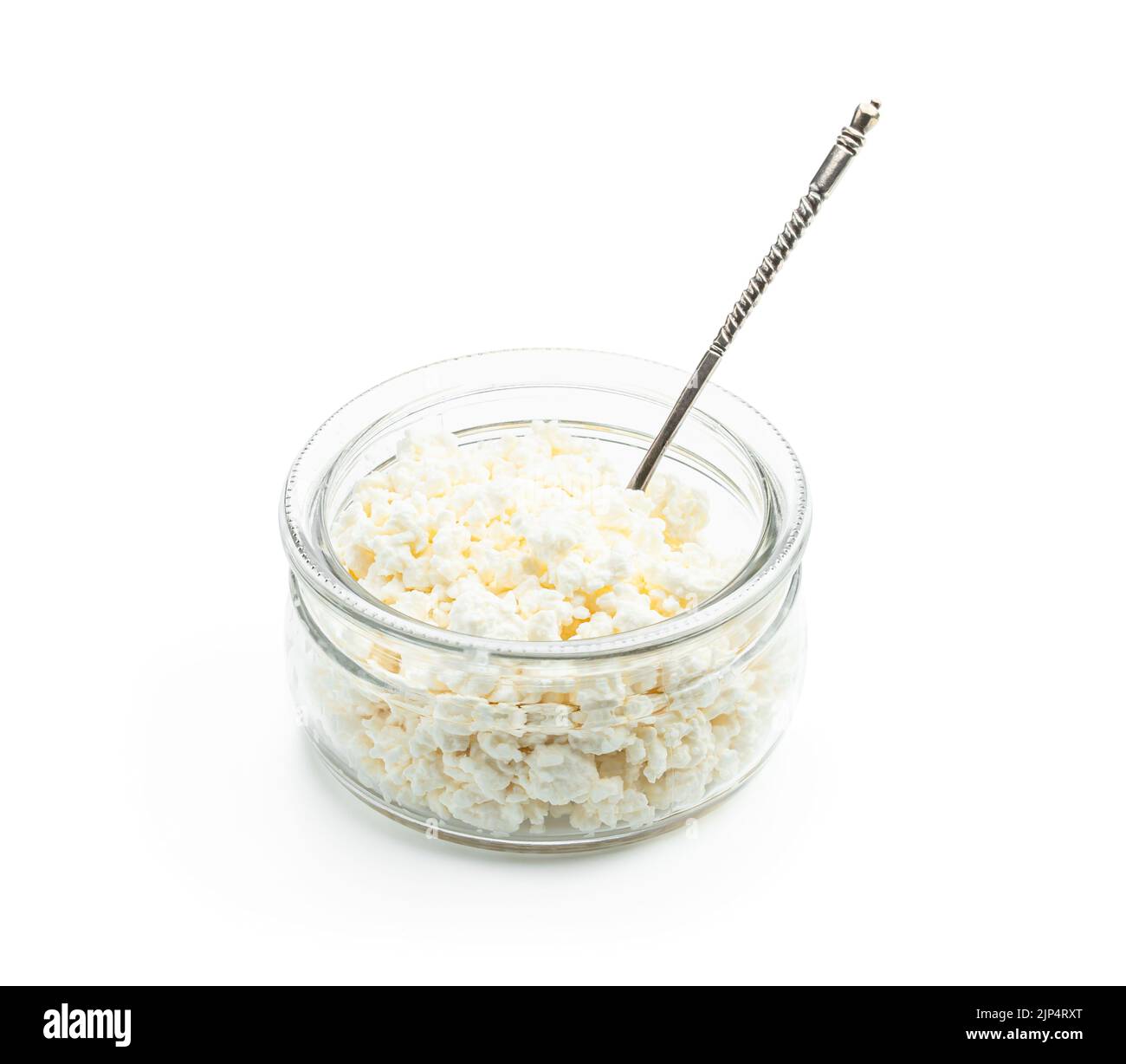 Homemade cottage cheese isolated on white Stock Photo - Alamy