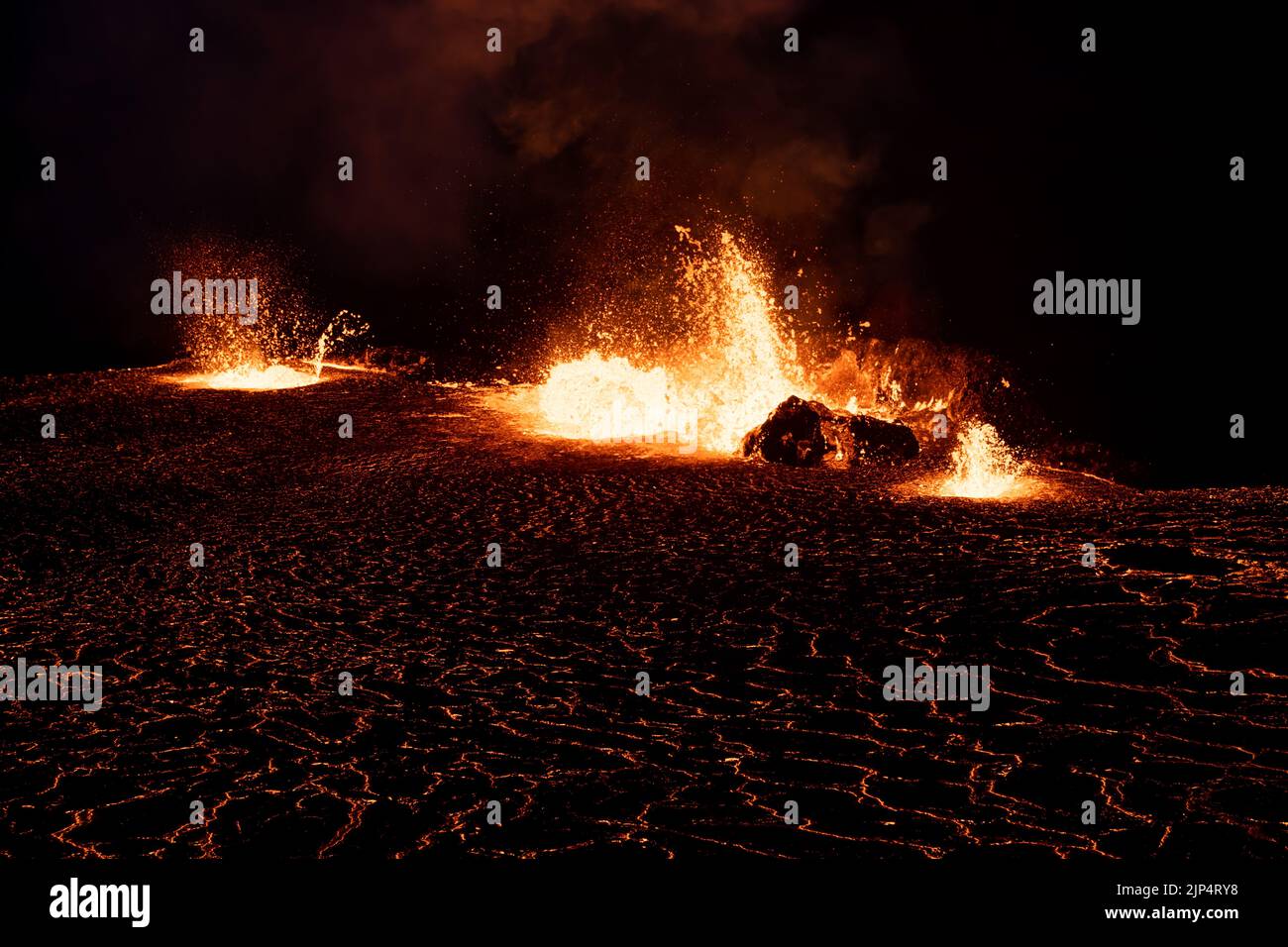 Meradalir Eruption of Fagradalsfjall Volcano in Iceland 2022 Stock ...
