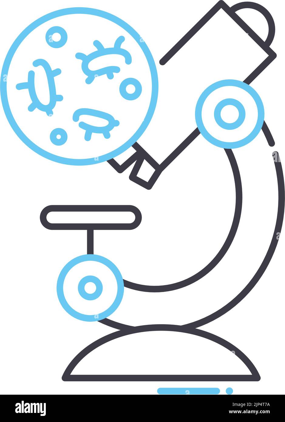 bacteria analysis line icon, outline symbol, vector illustration ...