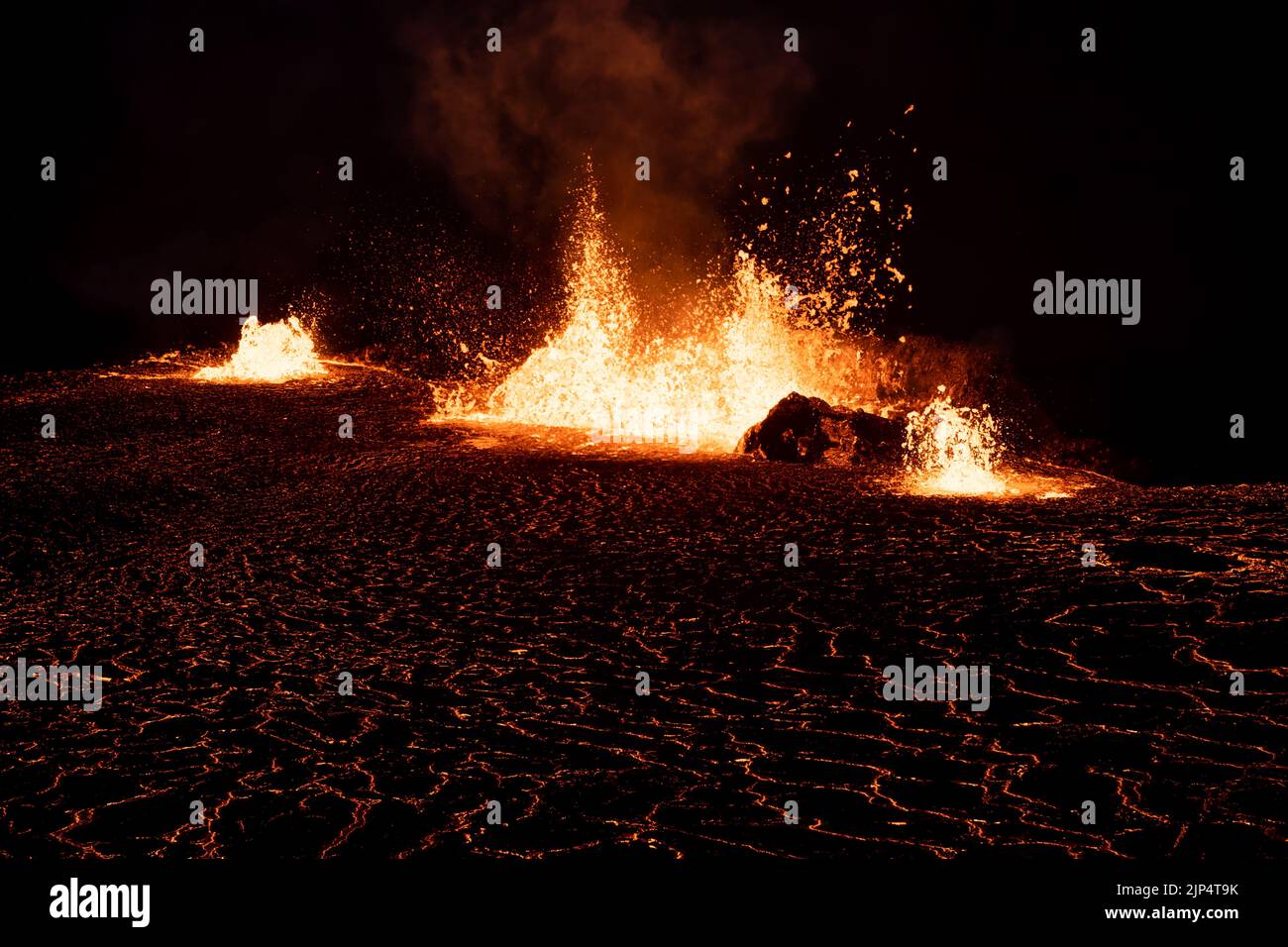 Meradalir Eruption of Fagradalsfjall Volcano in Iceland 2022 Stock ...