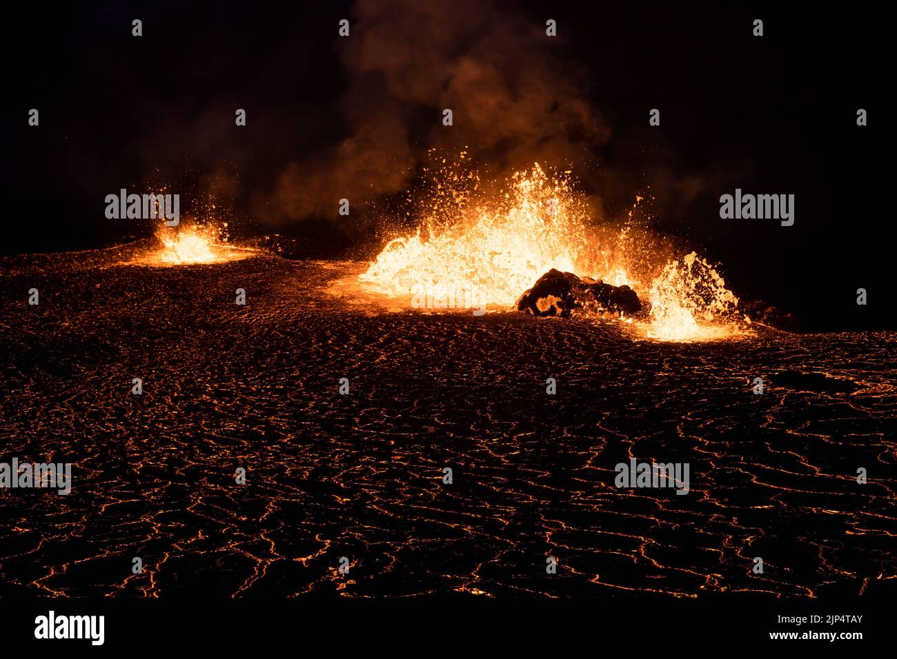 Meradalir Eruption of Fagradalsfjall Volcano in Iceland 2022 Stock ...