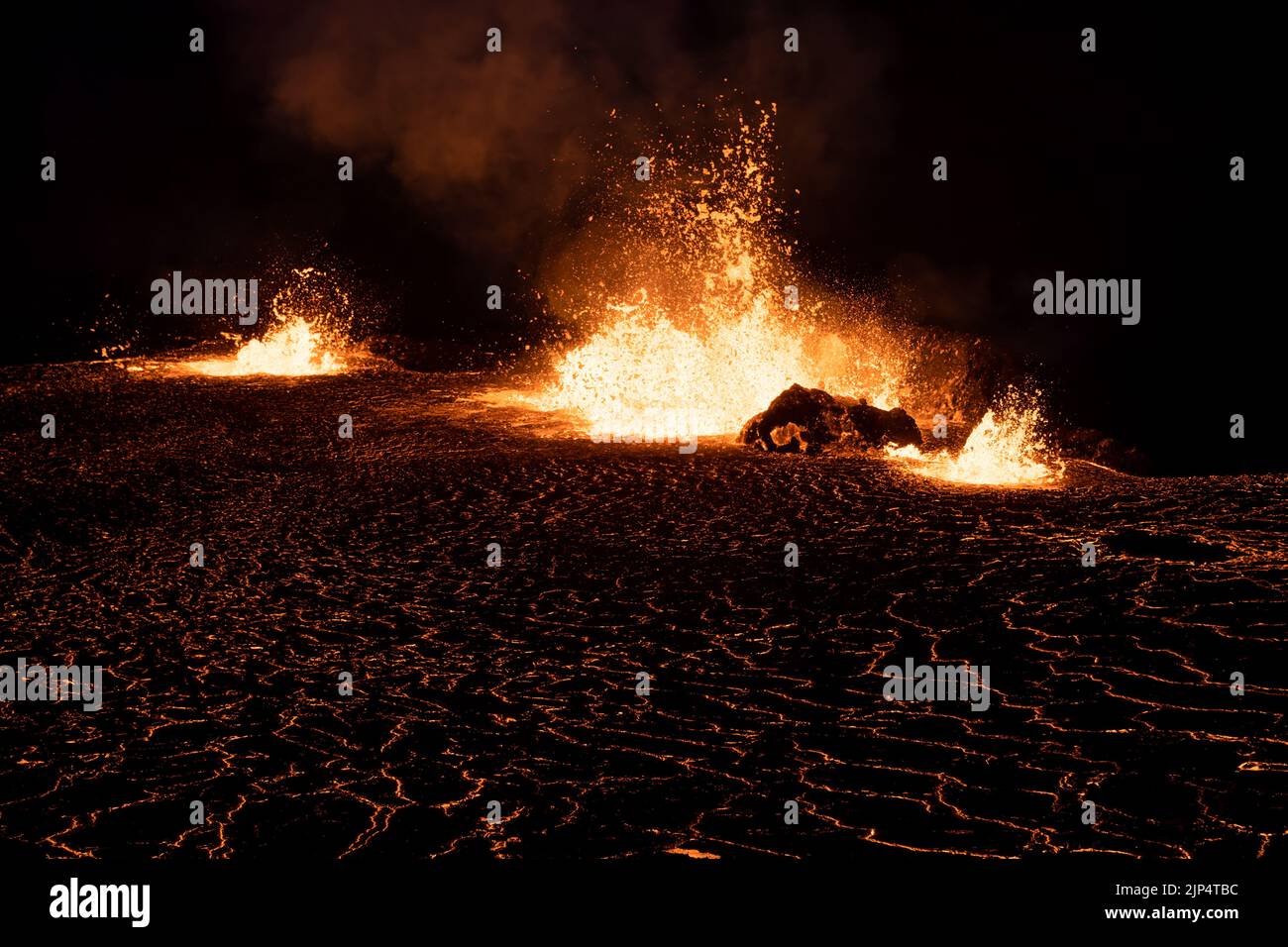 Meradalir Eruption of Fagradalsfjall Volcano in Iceland 2022 Stock ...